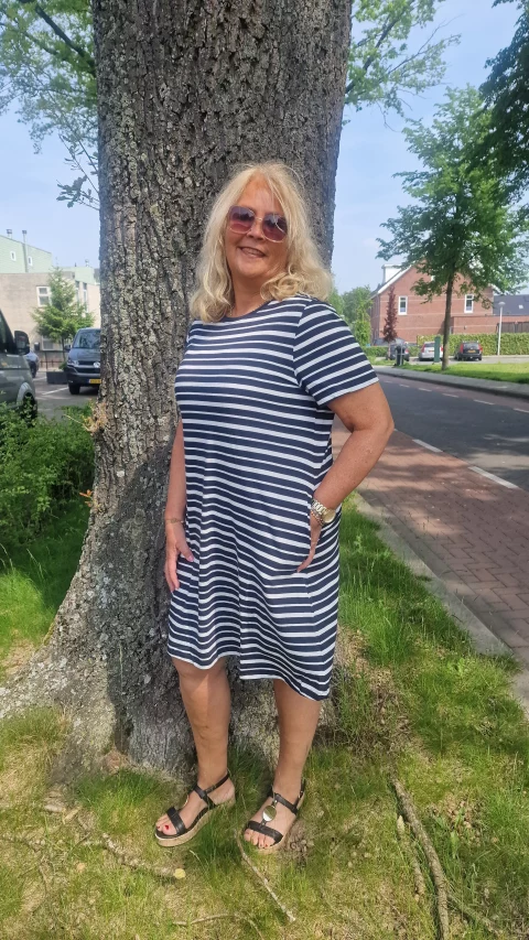 Pocket Dress Carmay print Stipe Night Sky | Prachtmaat